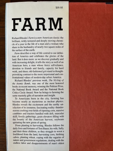 Farm by Richard Rhodes (1989, Hardcover, First Edition/1st Printing, DJ ...