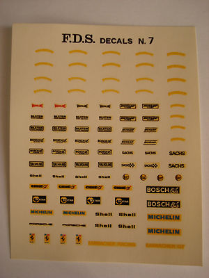 DECAL 1/43 VALVOLINE.MICHELIN,BILSTEIN,FIRESTON,SACHS CIBIE GENERICA N ...