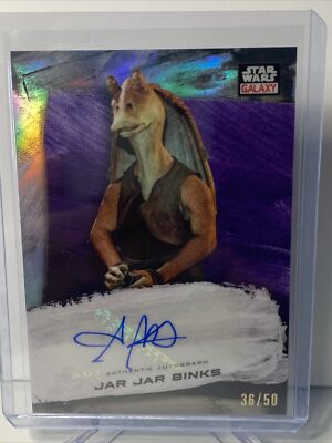 2022 Topps Chrome Star Wars Galaxy Ahmed Best Auto Jar Jar Binks Purple ...