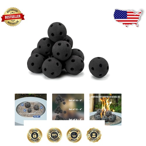 Durable Hollow Ceramic Fire Stones - 4 Inch Modern Fire Ball Set for ...