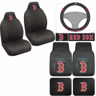 MLB Boston Red Sox Car Truck Floor Mats Seat Covers & Steering Wheel ...
