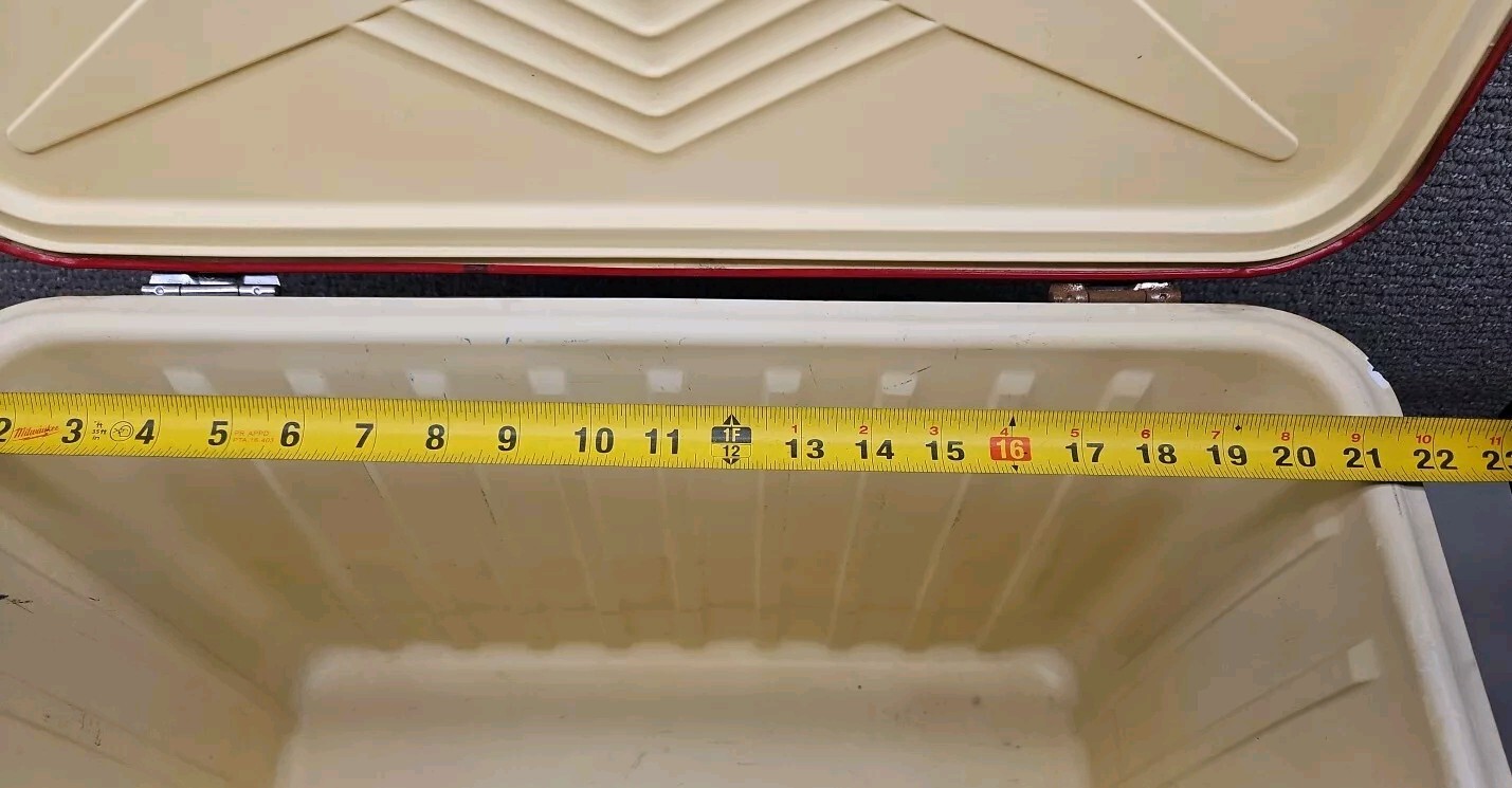 VINTAGE Thermos Cooler Picnic Ice Chest Deluxe Model Red 20 x 13 x 13 ...