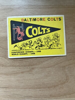 1959 Topps Baltimore Colts Team Pennant Card #68 Conference & World ...