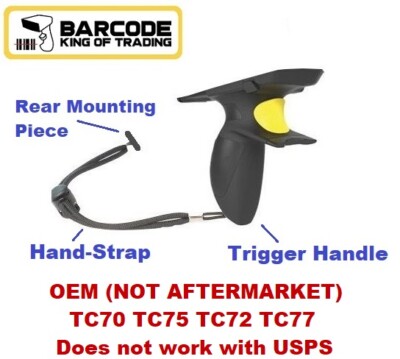 Zebra TRG-TC7X-SNP1-02 Trigger Handle + Strap + Clip for TC70 TC75 TC72 ...