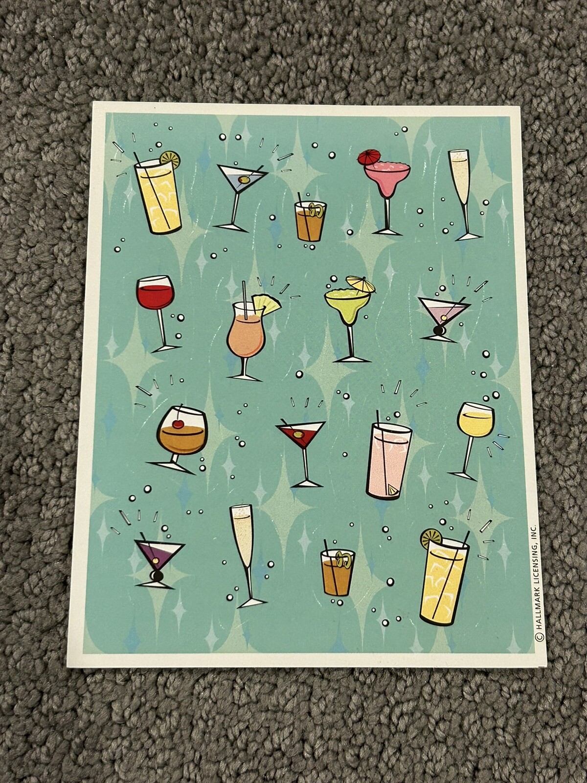 4 Sheets Hallmark Stickers Cocktails Drinks Party Diary | eBay