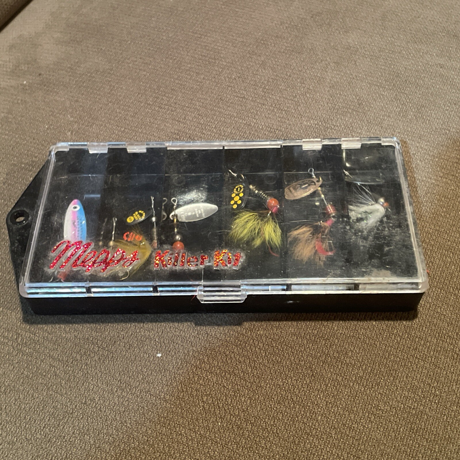 Mepps Killer Kit Set of 7 assorted Spinning Lures Divided Lure Box | eBay
