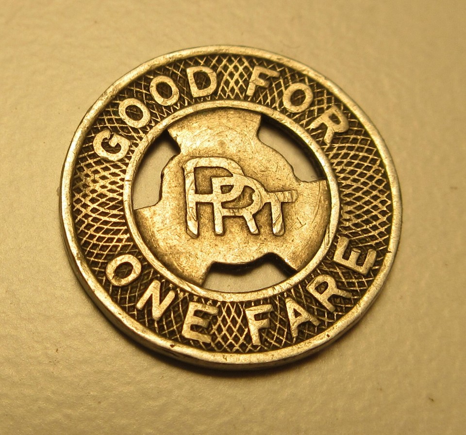 Vintage PRT (Philadelphia Rapid Transit) ~Good for One Fare Token COIN ...