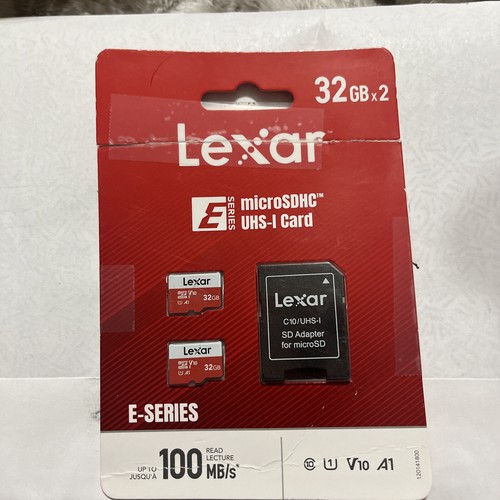 Lexar 2x 32GB Micro SD Cards microSDHC UHS-I Card E-Series LV | eBay