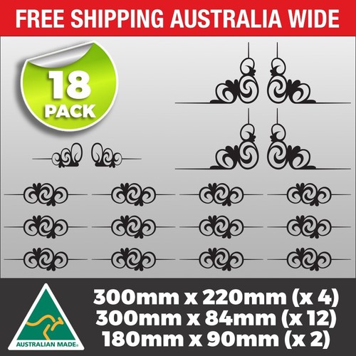 18 Piece Set Scroll Decorative Swirl Sticker Set Truck & Horse Float ...