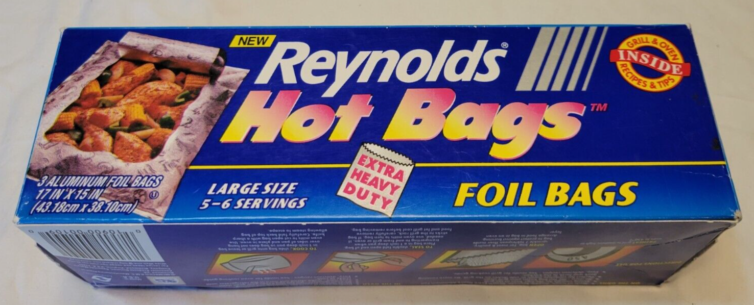 Reynolds Hot Bags Vtg Large Size Extra Heavy Duty Foil Discontinued ...