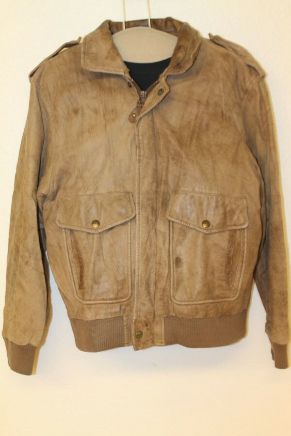 MENS ADLER VINTAGE TAN LEATHER REMOVABLE LINER FLIGHT/PILOT JACKET SZ M ...