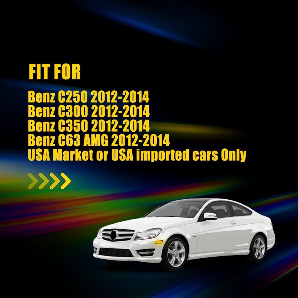 4 LED Side Marker Lights Bumper Amber For Mercedes Benz C250 C300 C350 ...