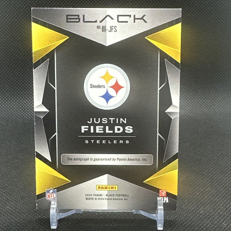 2024 Panini Black Justin Fields Instant Impact Ink ON CARD AUTO /50 Purple 🔥🔥 | eBay