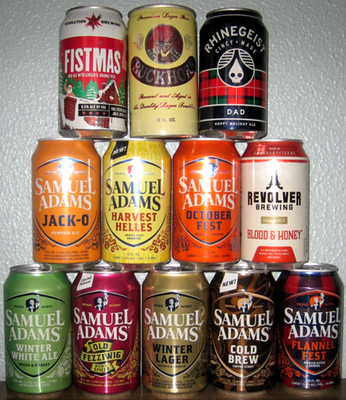 8 Different Sam Adams Plus 4 Aluminum Bottom Opened Empty Beer Cans Lot ...