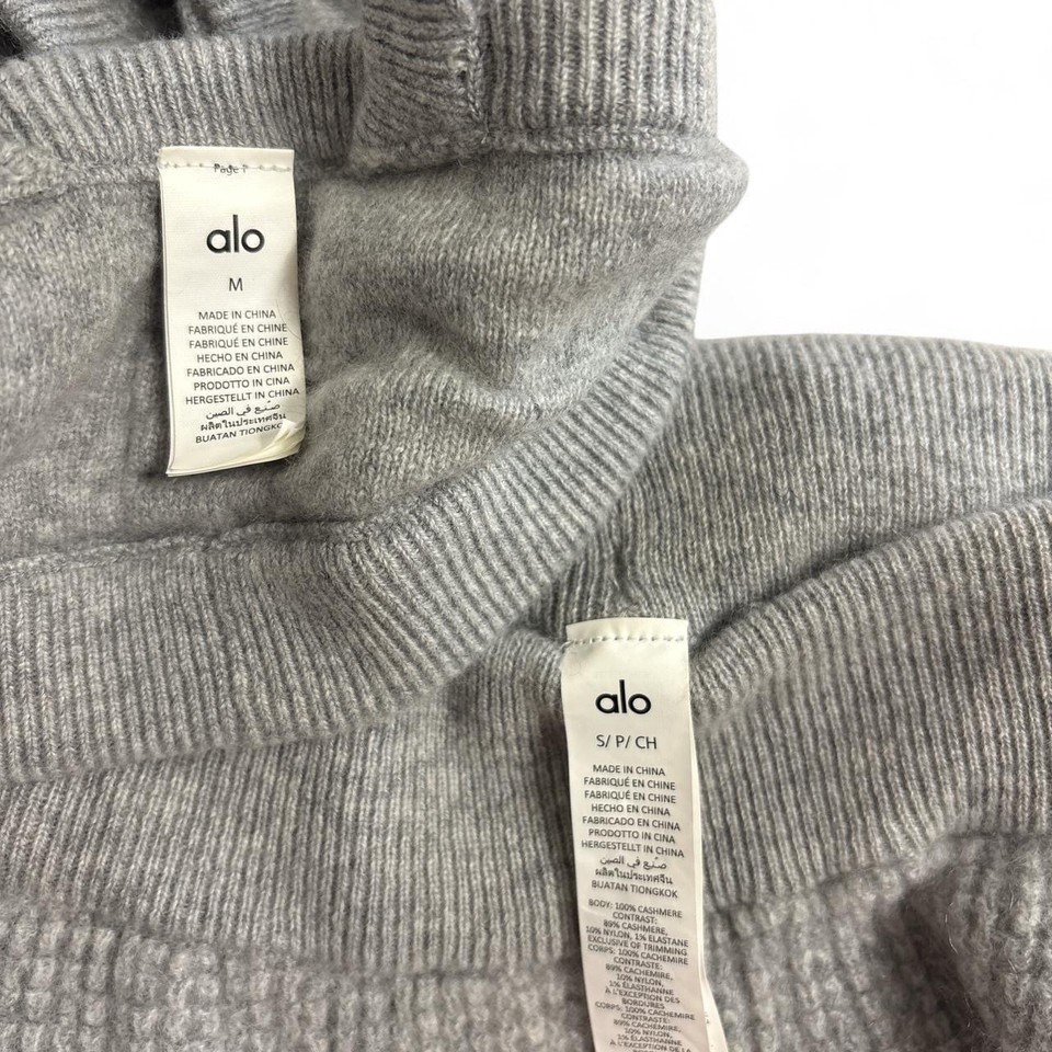 alo yoga set small gray cashmere loungewear | eBay