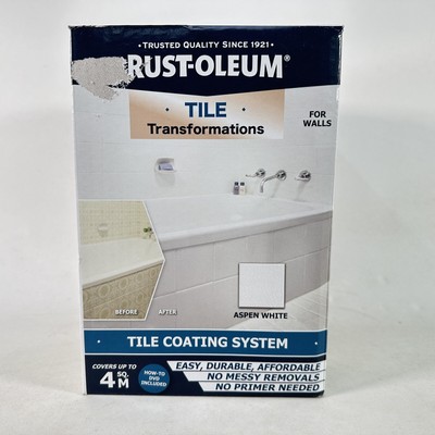 Rust Oleum Tile Transformations Spray Painting Our Bathroom Tiles With