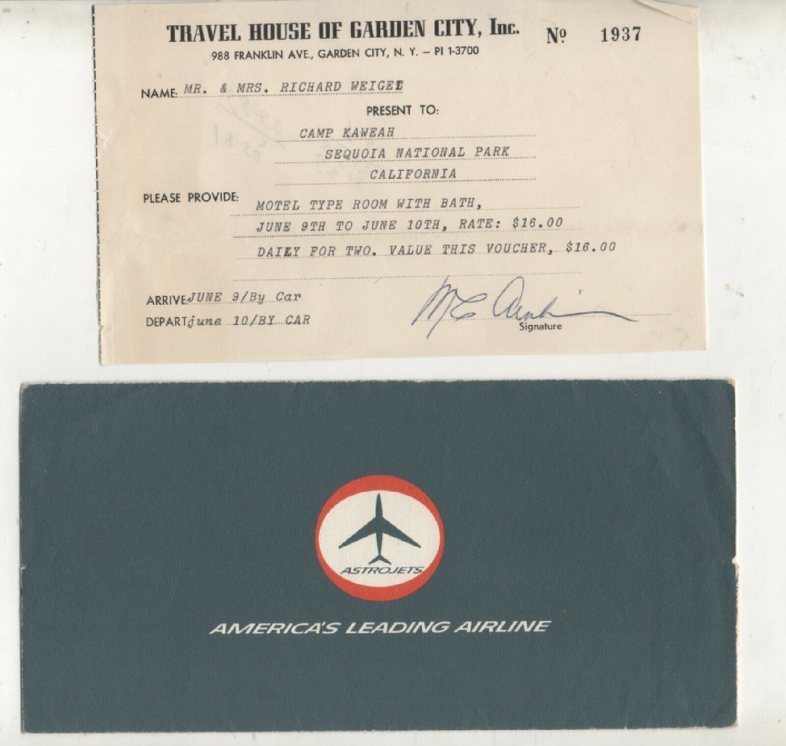 Airline Ticket Jacket For Amercian Airlines w/ Tickets May 1964 | eBay