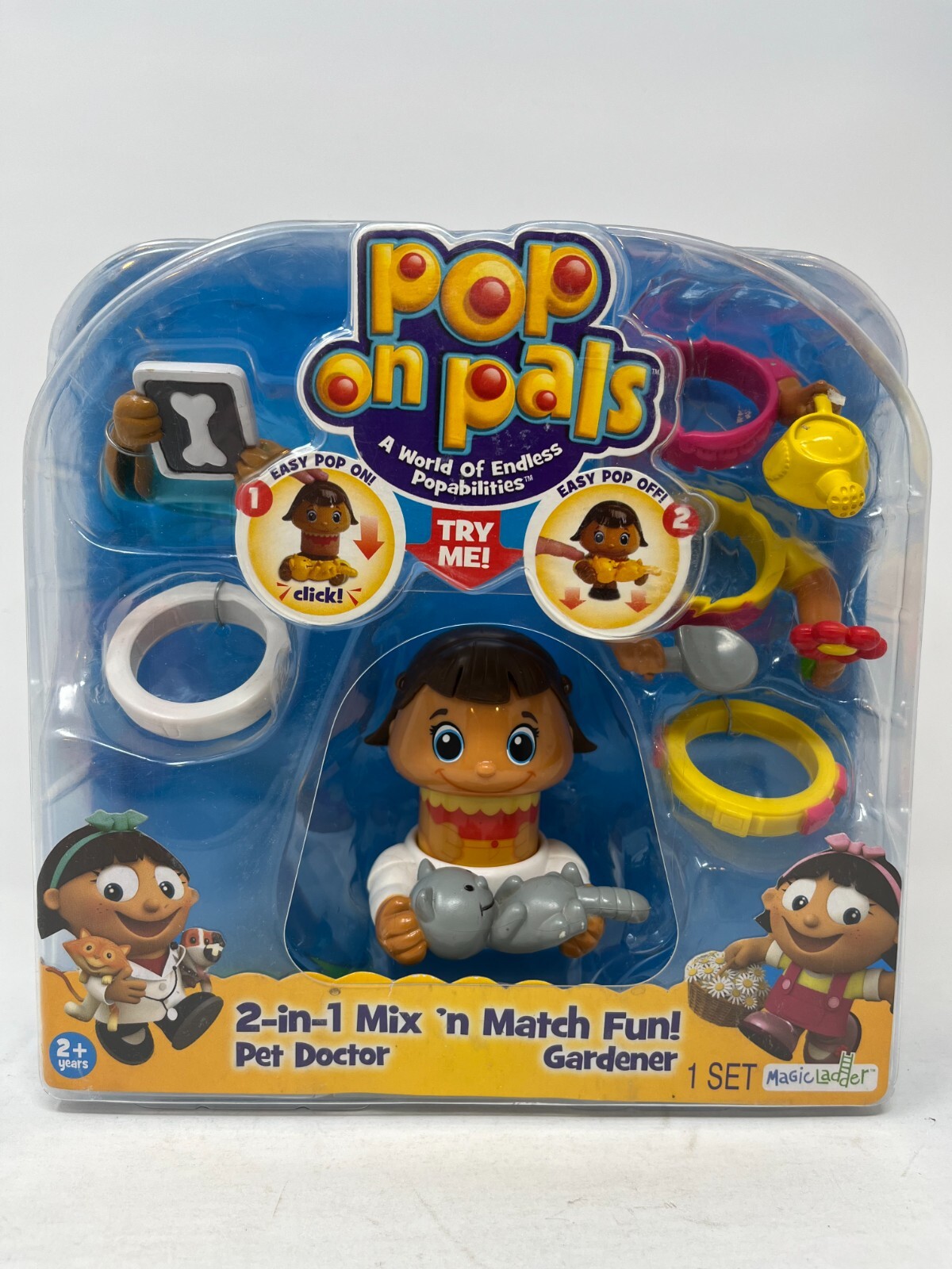 Pop on Pals 2 in 1 Pet Doctor Vet & Gardener Mix & Match Set Toy ...