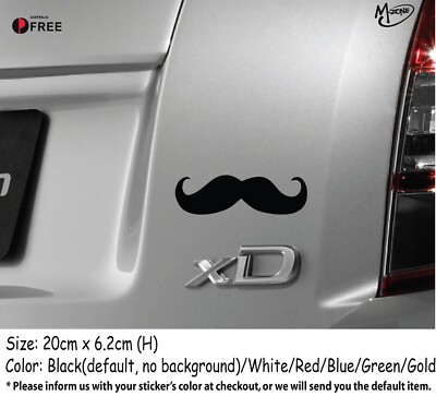 MOUSTACHE Sticker Decal-Reflective/Metallic Color Car Decal Funny Gifts ...