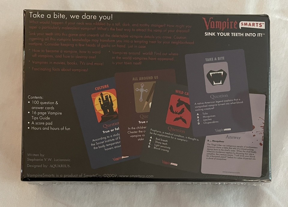 Vampire Smarts Sink Your Teeth Into It! Question & Answer Trivia Game ...
