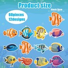 60 PCS Tropical Fish Cutouts Sea Accents Paper Cut Out Summer Fish ...