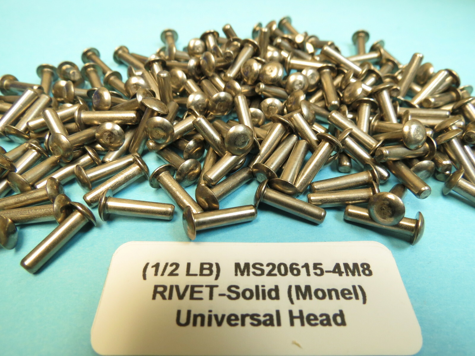 MS20615-4M8 MONEL Solid Rivet Universal Head Aircraft Aerospace Lot = 1 ...