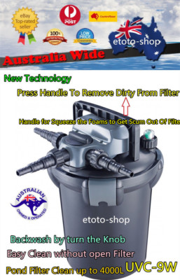 Jebao CBF-4000 Pressure Fish Pond Filter UV 9W - New Model Easy Clean ...