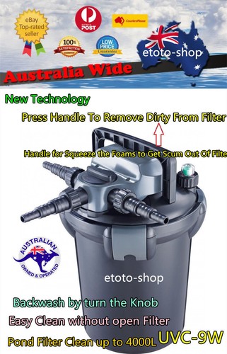 Jebao CBF-4000 Pressure Fish Pond Filter UV 9W - New Model Easy Clean ...