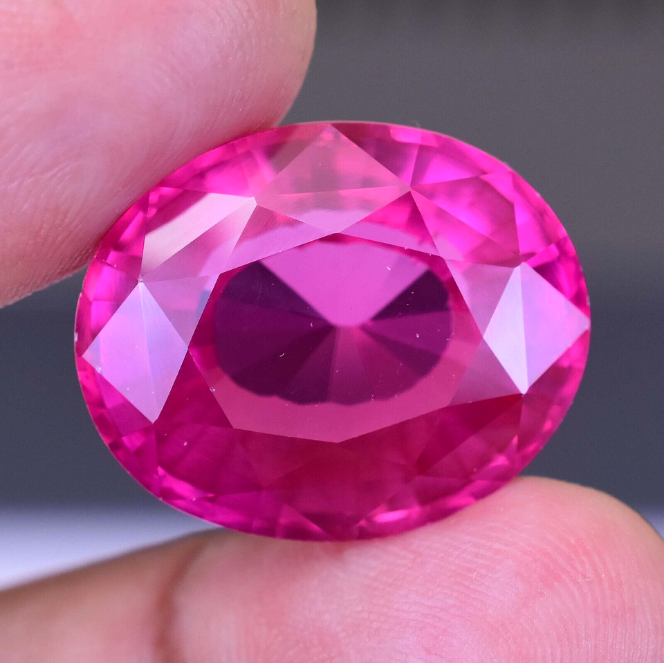 Natural Pink Ruby 42.60 Ct Oval Certified Flawless Loose Gemstone From ...
