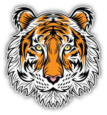 Tiger Face Mascot Animal Car Bumper Sticker Decal - ''SIZES'' | eBay