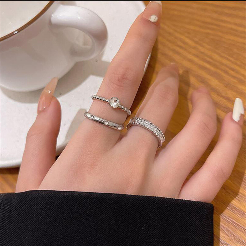 3pcs Fashion Geometric Open Knuckle Ring Set For Women Jewelry Party ...