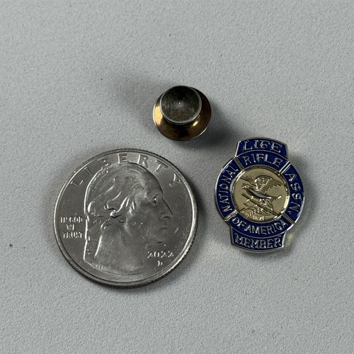 National Rifle Assoc NRA Life Member Silver Tone Tie Tack Pin Pinback ...