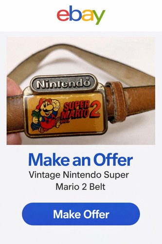 Vintage 1989 Nintendo Super Mario Bros 2 Belt – Rare Retro Gamer... | eBay