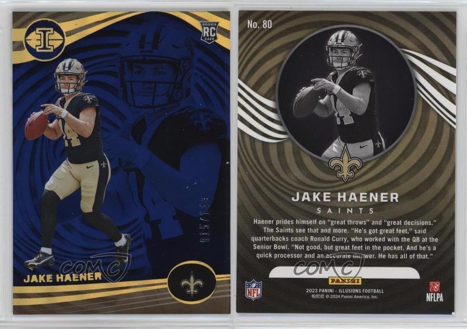 2023 Panini Illusions Blue 15/149 Jake Haener #80 Rookie RC g1d | eBay