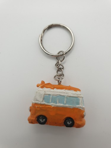 Vintage Camper Van Keyring . Orange Resin VW Camper Style Keyring. 3 ...