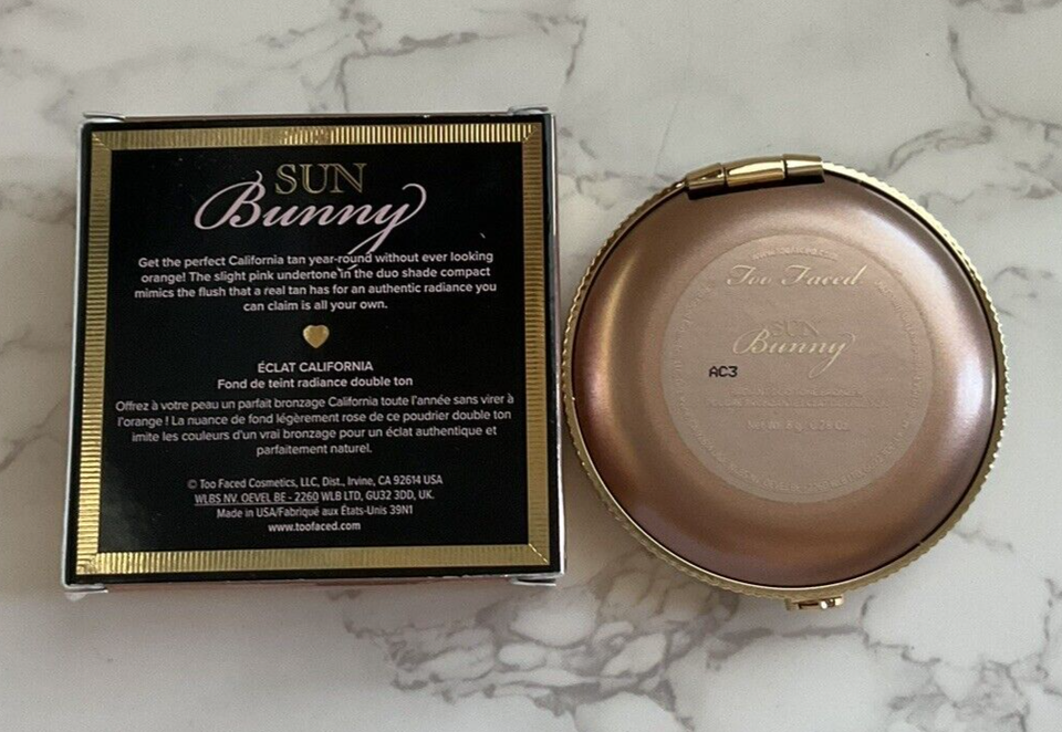 Too Faced Sun Bunny Radiant Duo Tone BRONZER CALIFORNIA GLOW NEW IN BOX ...