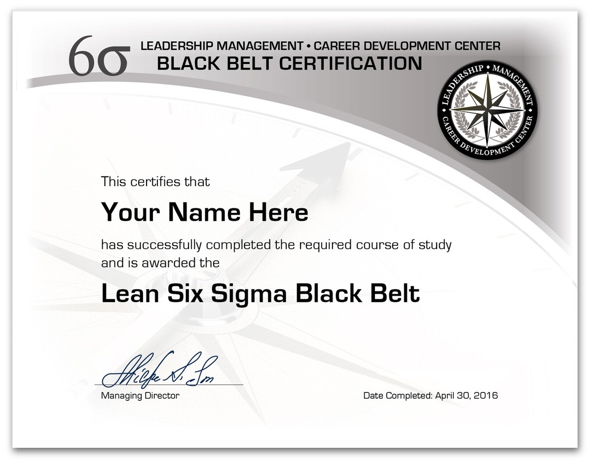 Black Belt Lean Manufacturing Lean Six Sigma Black Belt Certification
