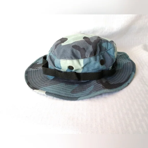 Blue Camo Military Sun Hat Boonie One Size Unisex Foldable Packable | eBay