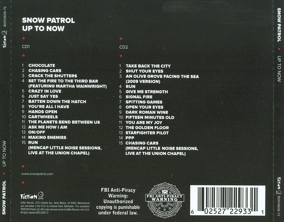 SNOW PATROL UP TO NOW NEW CD 602527229331| eBay