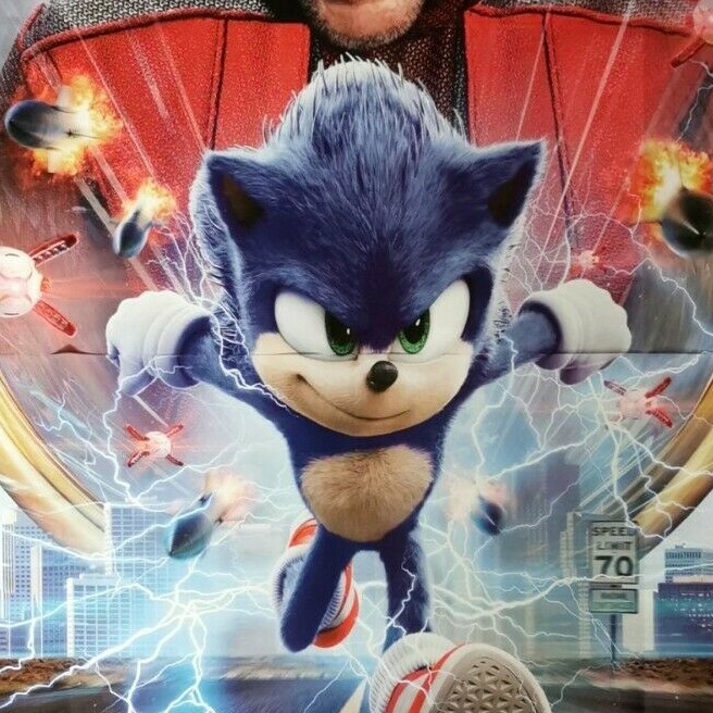SONIC Original Movie Poster 55x78" 2Sh Italian FOWLER JIM CARREY ...