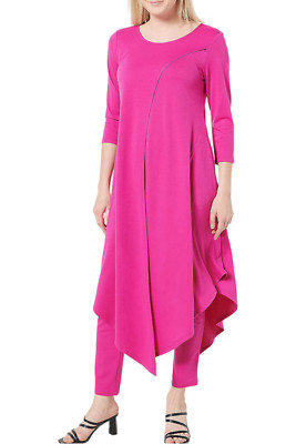 Attitudes by Renee Split Front Tunic and Pants Set Fusion Fuschia | eBay
