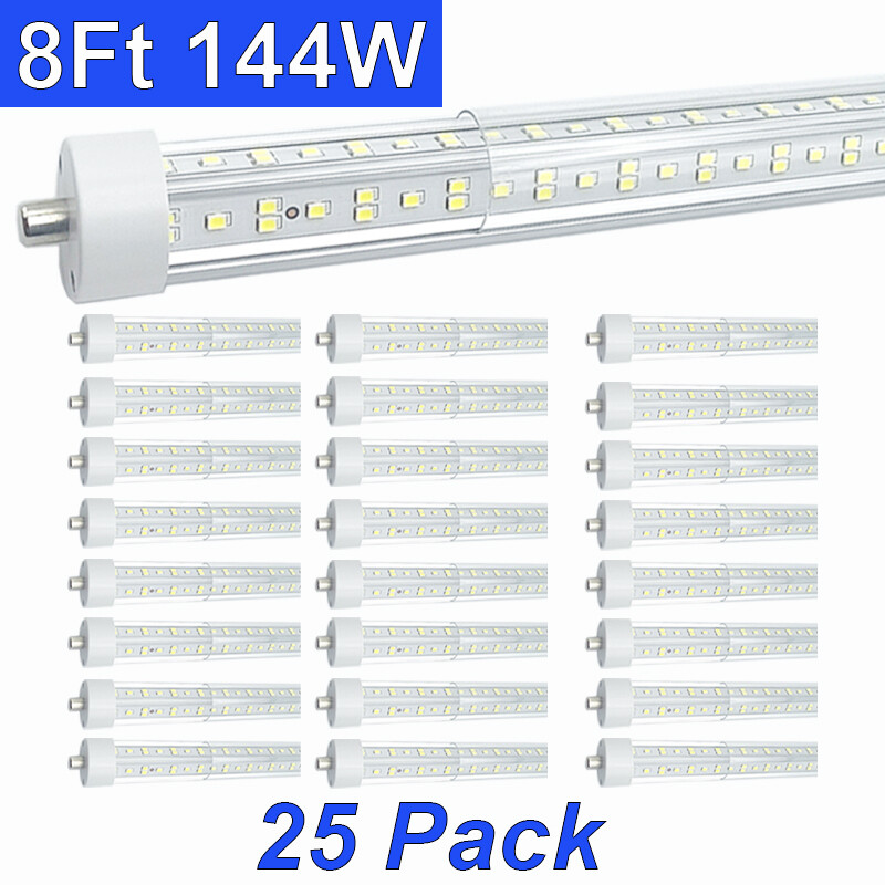 8 Ft Led Bulbs Single Pin 144W No RF 8Ft Led Shop Lights 6500K T8 T12 ...
