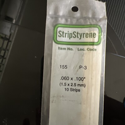 Evergreen Scale Models Styrene Strip .060x .100 (10 pcs) #155 | eBay