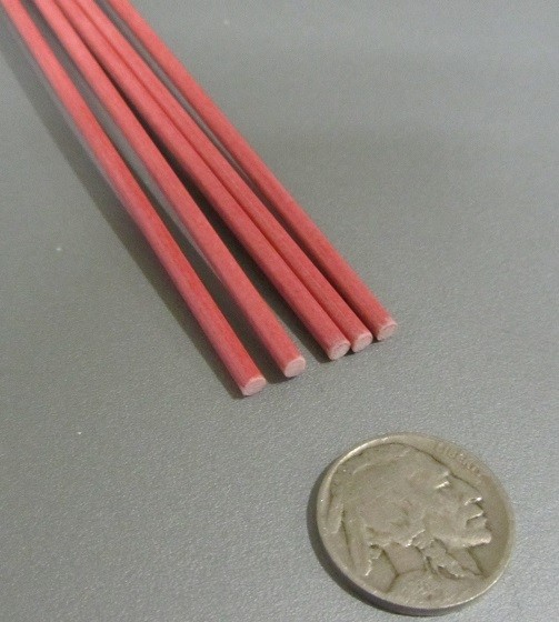 Fiberglass GPO3 Red Round Rods .125" (1/8") Diameter x 36 Inch Length ...