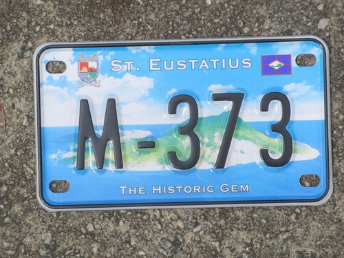St Eustatius Island Motorcycle License Plate Caribbean Sint Saint M 373 ...