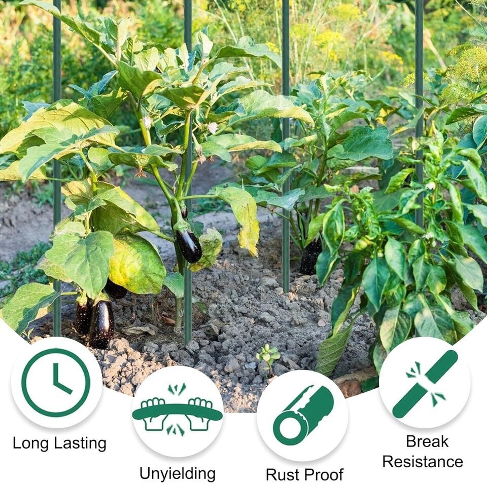 20 Pack Hydroponics Garden Plant Stakes Support Sticks Canes Pole Grow ...