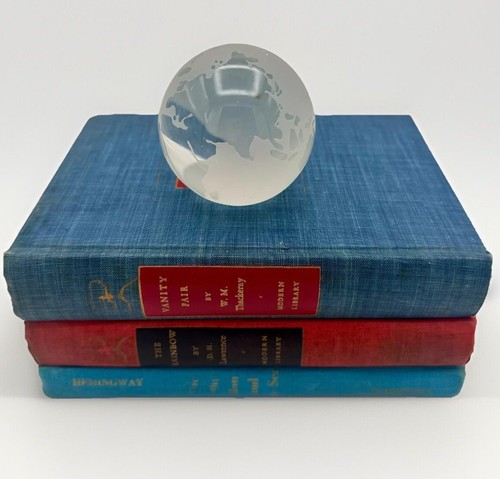 Silvestri Frosted Etched Glass Globe Paperweight ~ World Map Earth ...