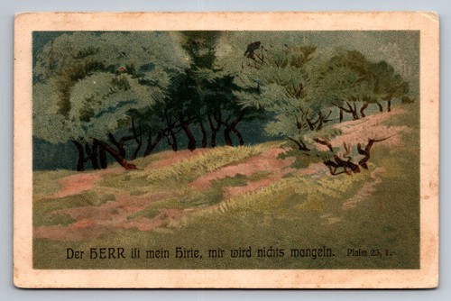 Vintage German Religious Postcard Psalm 23 Scenic Landscape 1910 | eBay