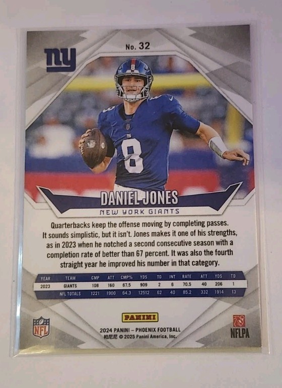Daniel Jones Silver Prism Refractor 2024 Panini Phoenix Football | eBay UK