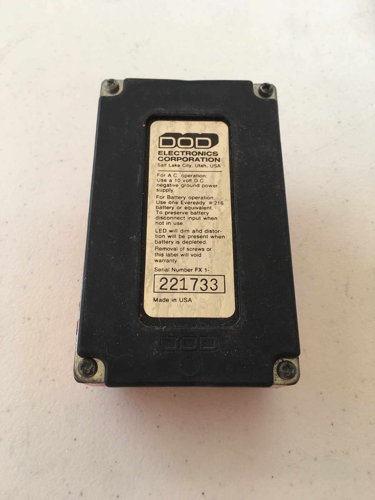 DOD Digitech FX55B Supra Distortion Rare Vintage Guitar Effect Pedal ...